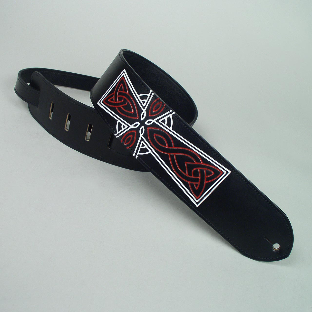 Celtic Cross Electric Acoustic Guitar Strap - Leathersmith Designs Inc.