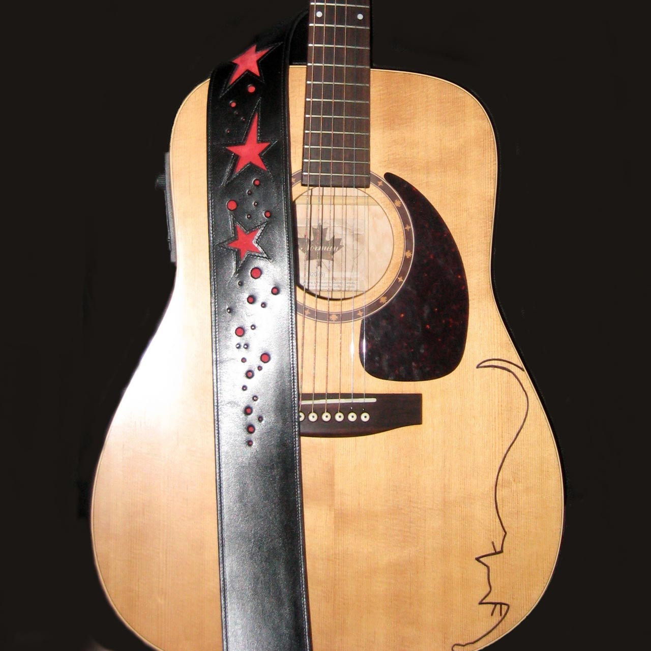 Shooting Star Guitar Strap - Leathersmith Designs Inc.