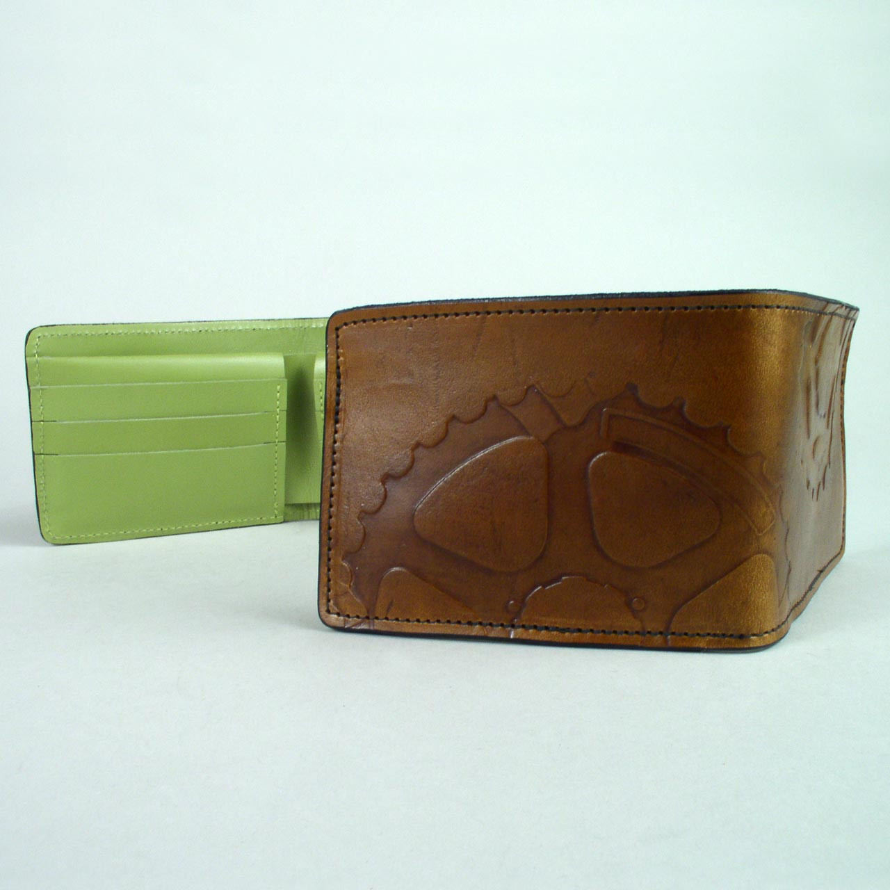 Steampunk Cog Leather Wallet - Leathersmith Designs Inc.