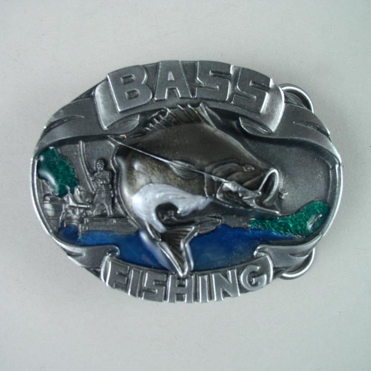 Bass Fishing Belt Buckle - Leathersmith Designs Inc.