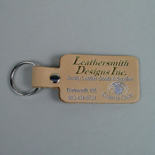 Promotional Natural Leather Key Tags - Leathersmith Designs Inc.