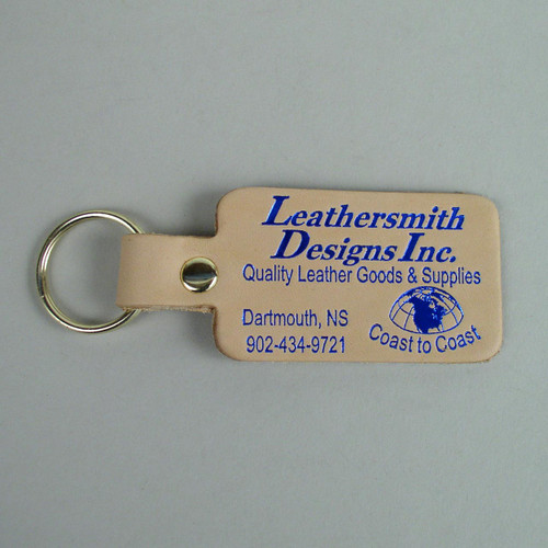 Promotional Natural Leather Key Tags - Leathersmith Designs Inc.