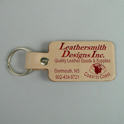 Promotional Natural Leather Key Tags - Leathersmith Designs Inc.