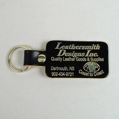 Promotional Dyed Leather Key Tags - Leathersmith Designs Inc.