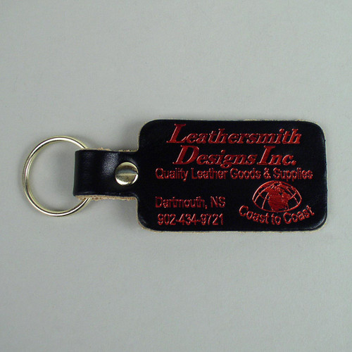 Promotional Dyed Leather Key Tags - Leathersmith Designs Inc.