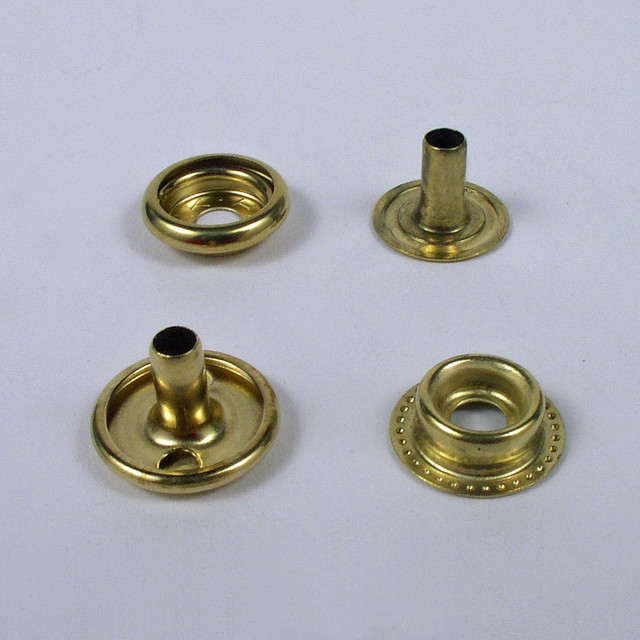 Large SOLID BRASS Jacket Snaps Line 24 long post pkg of 10 ...