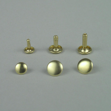 Small Solid Brass Double Cap Rivets pkg of 50 - Leathersmith Designs Inc.