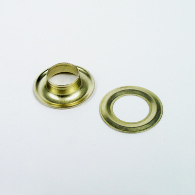 Gold Solid Brass Grommets (#3) 7/16" pkg of 10 - Leathersmith Designs Inc.