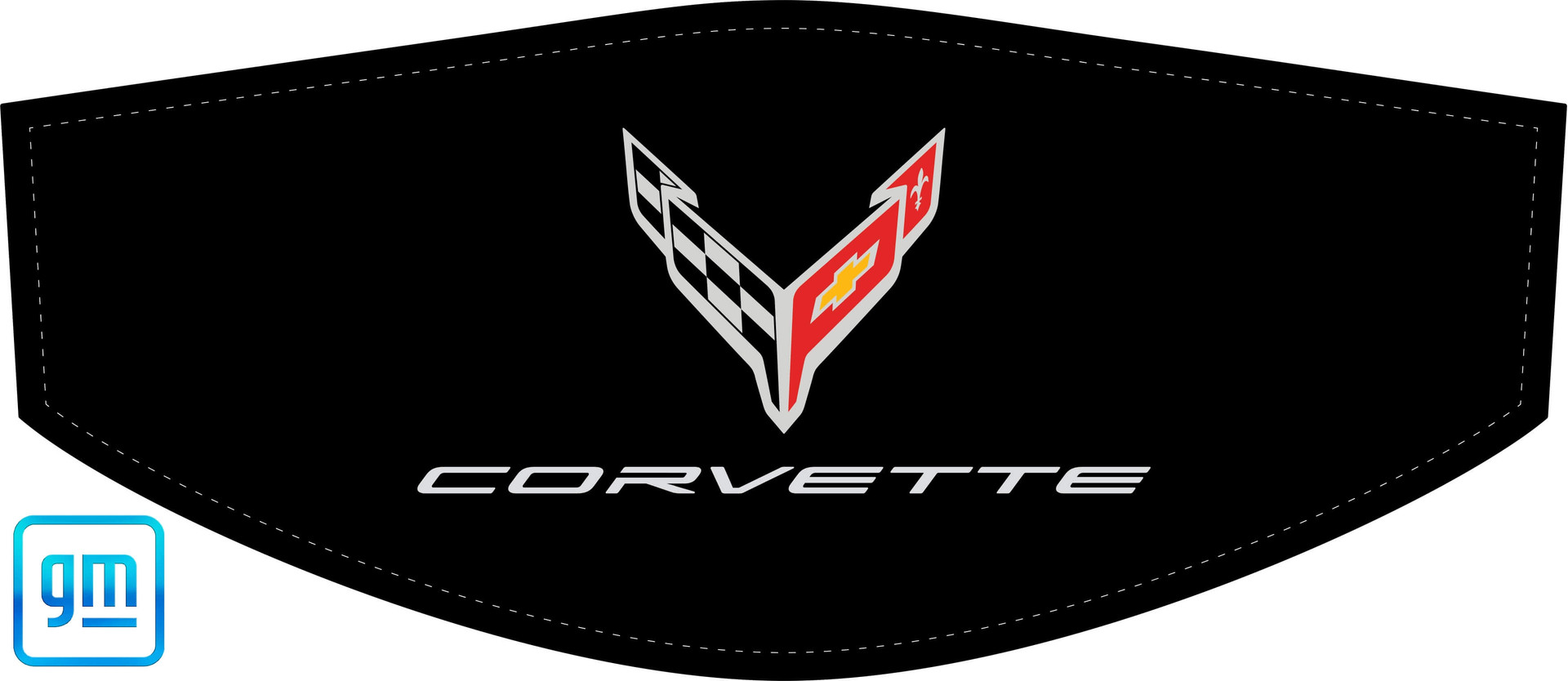 White Corvette Flags C8 Trunk Cover