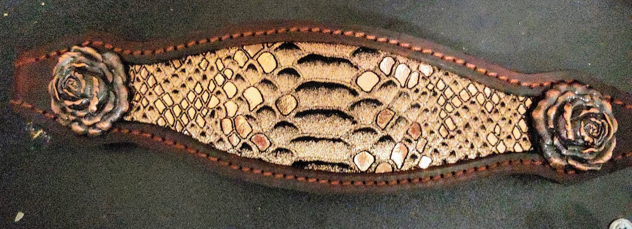 Rose gold python halter