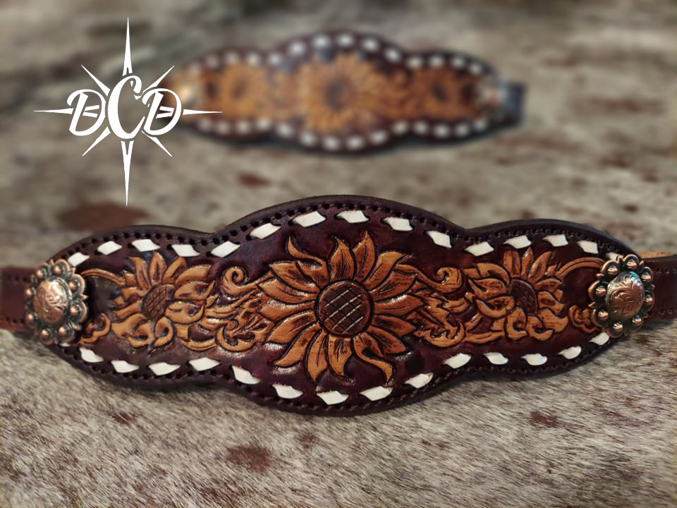 Sunflower Tooled Halter