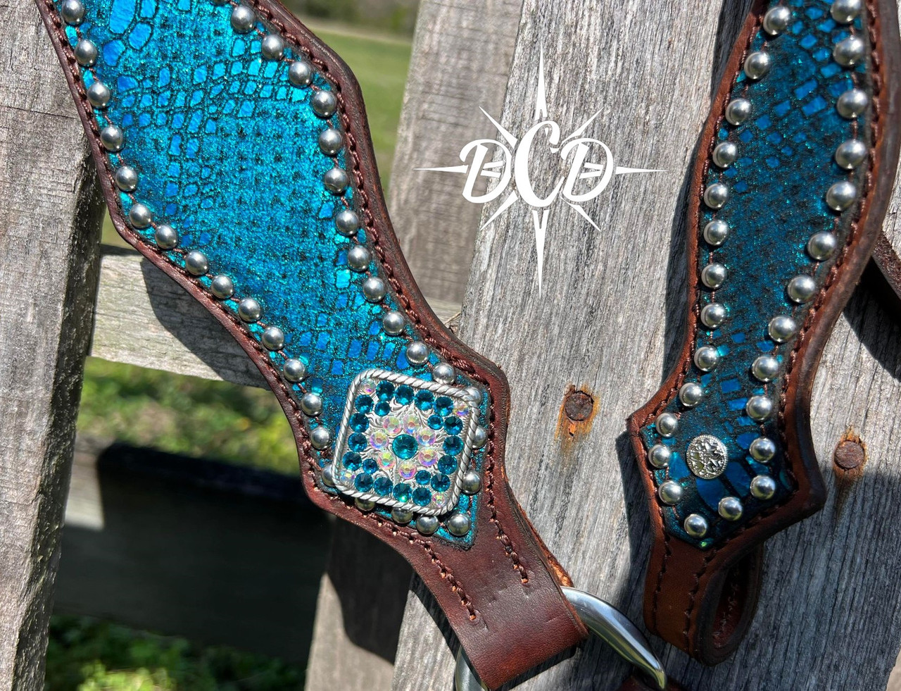 Teal Python Gladiator Spotted Tack Set***