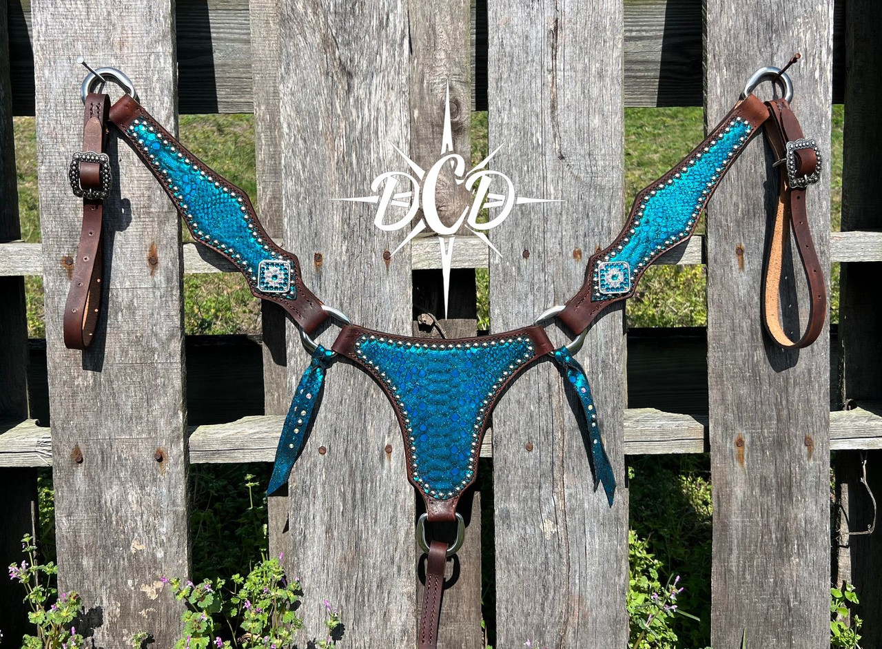 Teal Python Spotted Breastcollar
