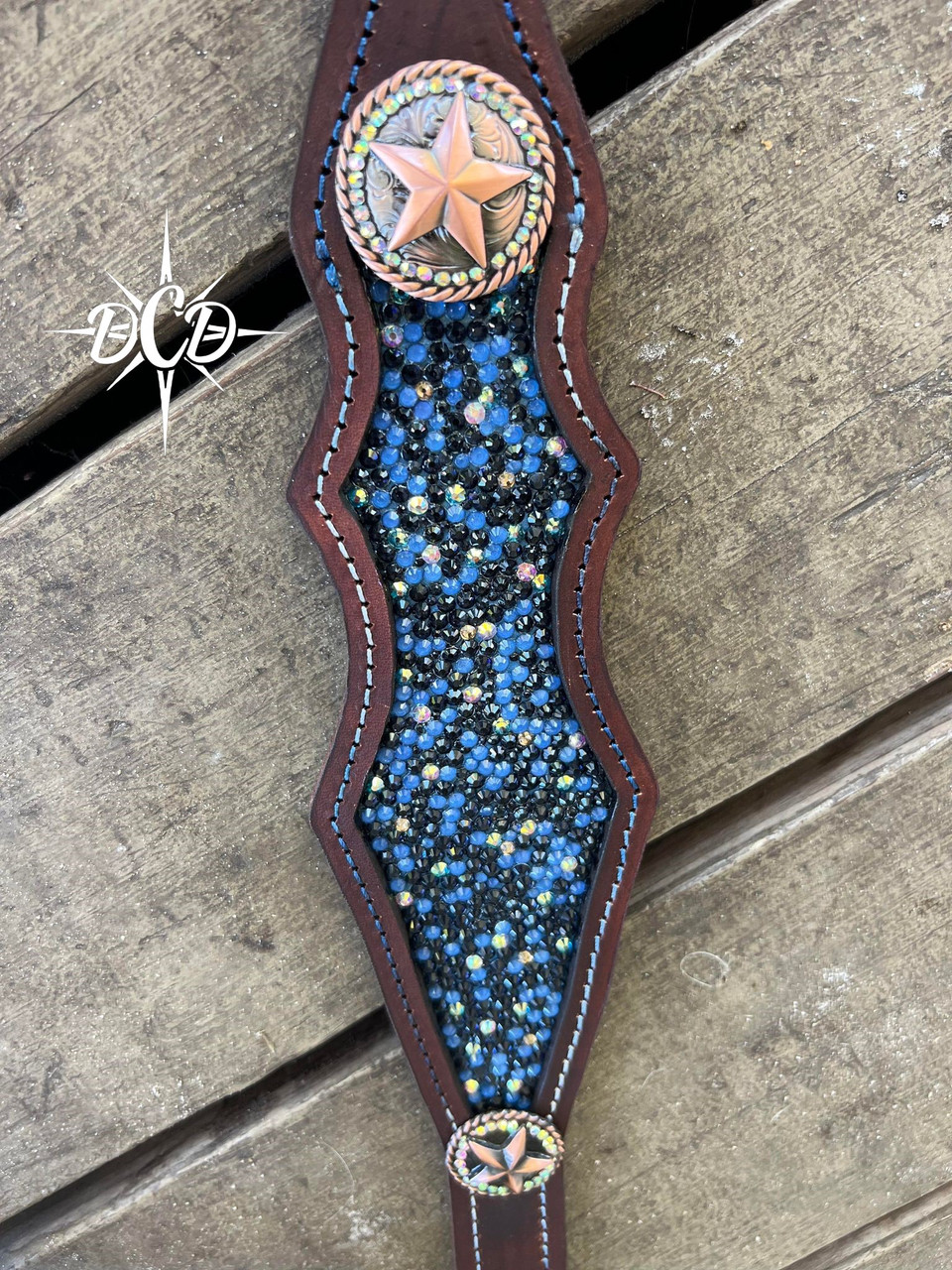 Texas Star Copper Concho ab crystal trim