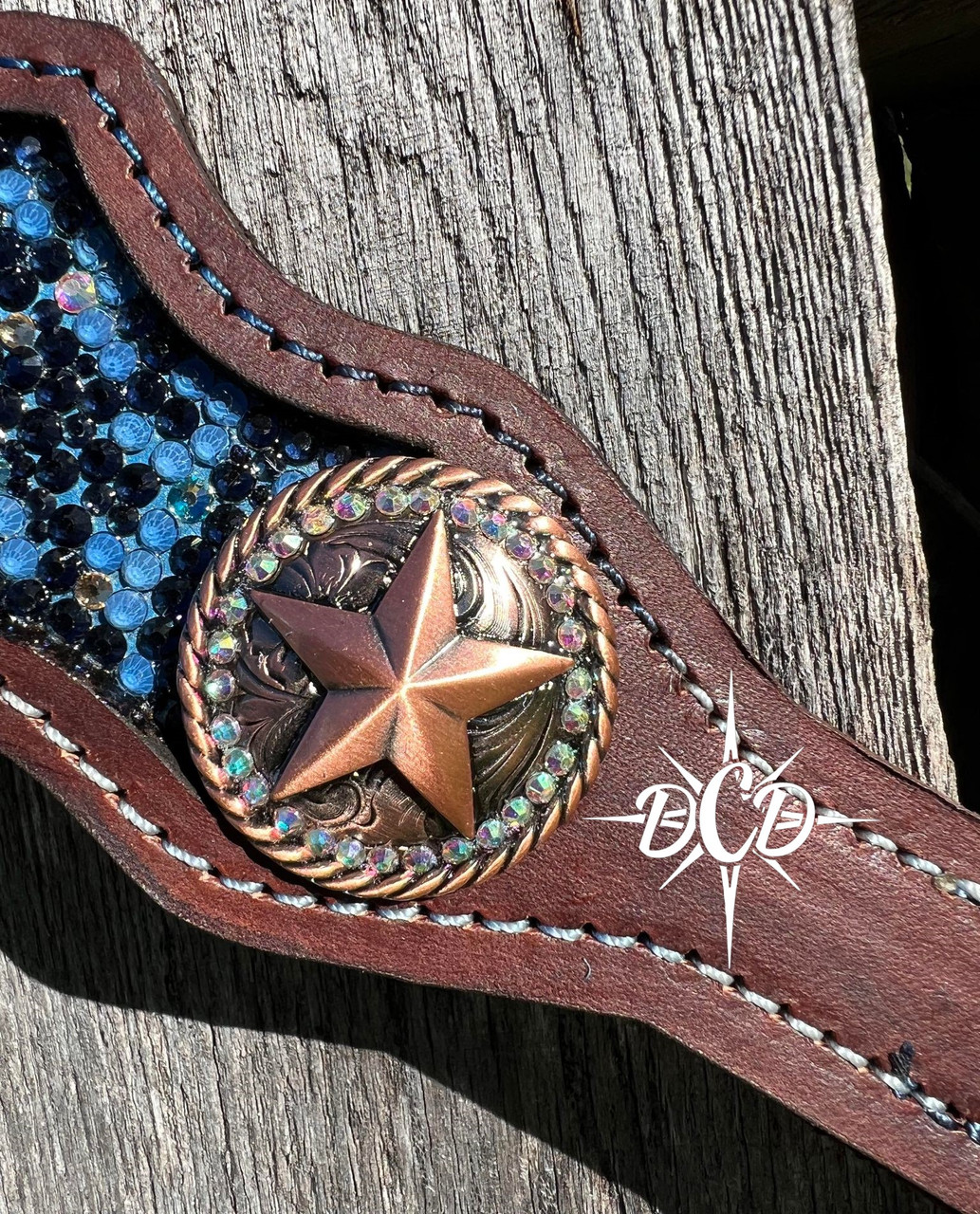 Texas Star Copper Concho ab crystal trim