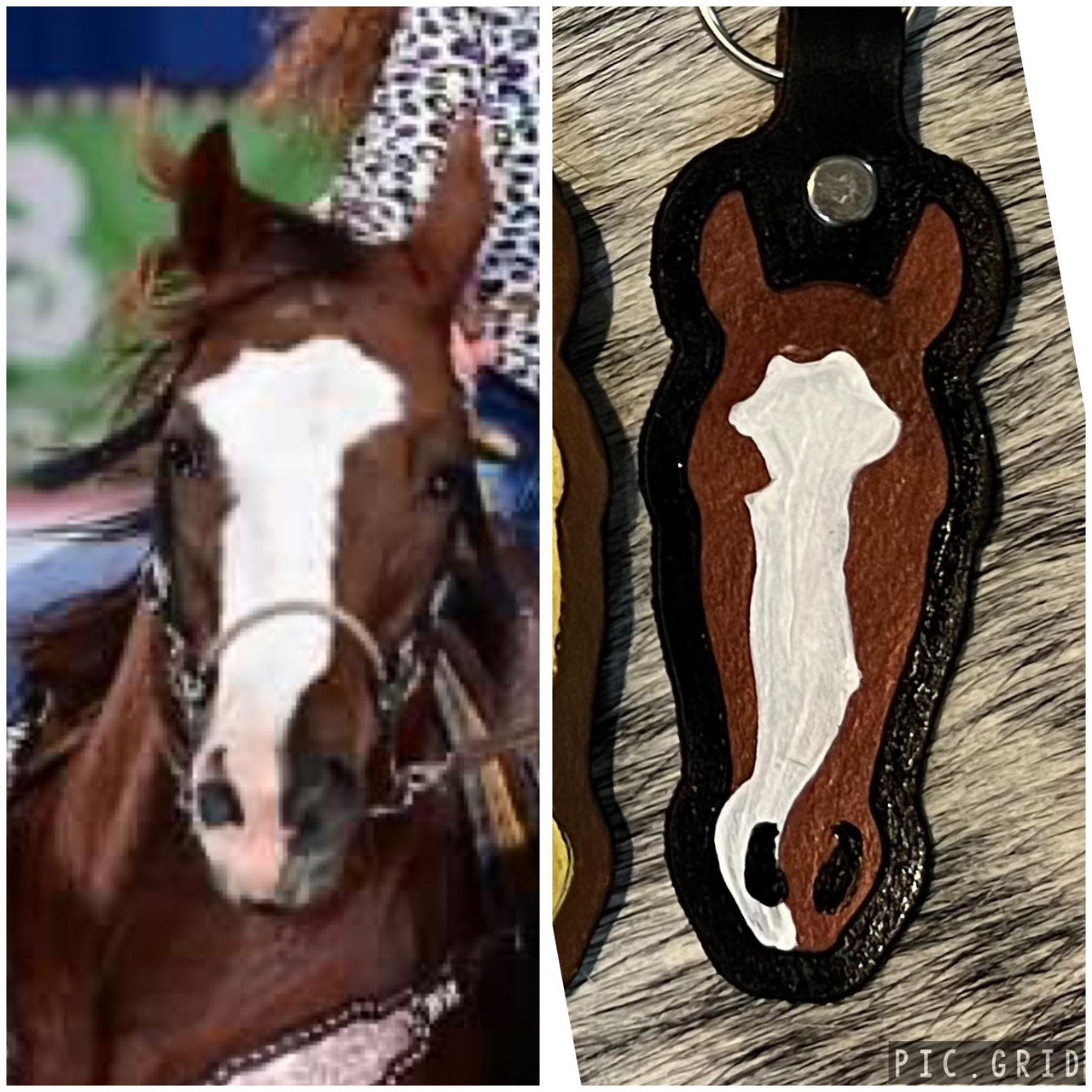 Painted Horse Head Keychain