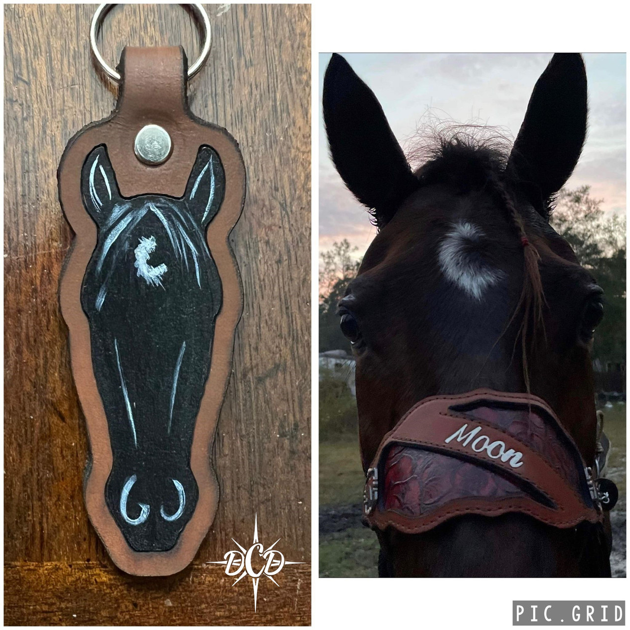 Painted Horse Head Keychain
