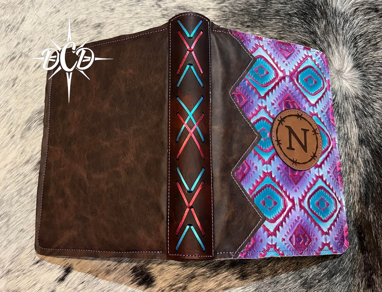 Custom Aztec Leather Binder Cover