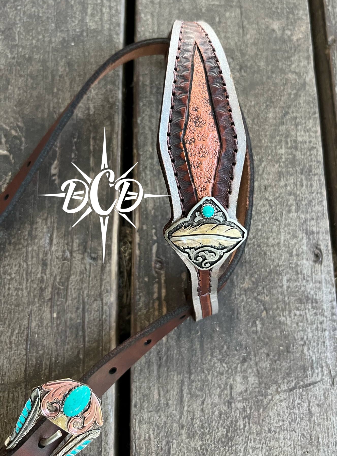 Feather and Daisy tooled Tack Set**