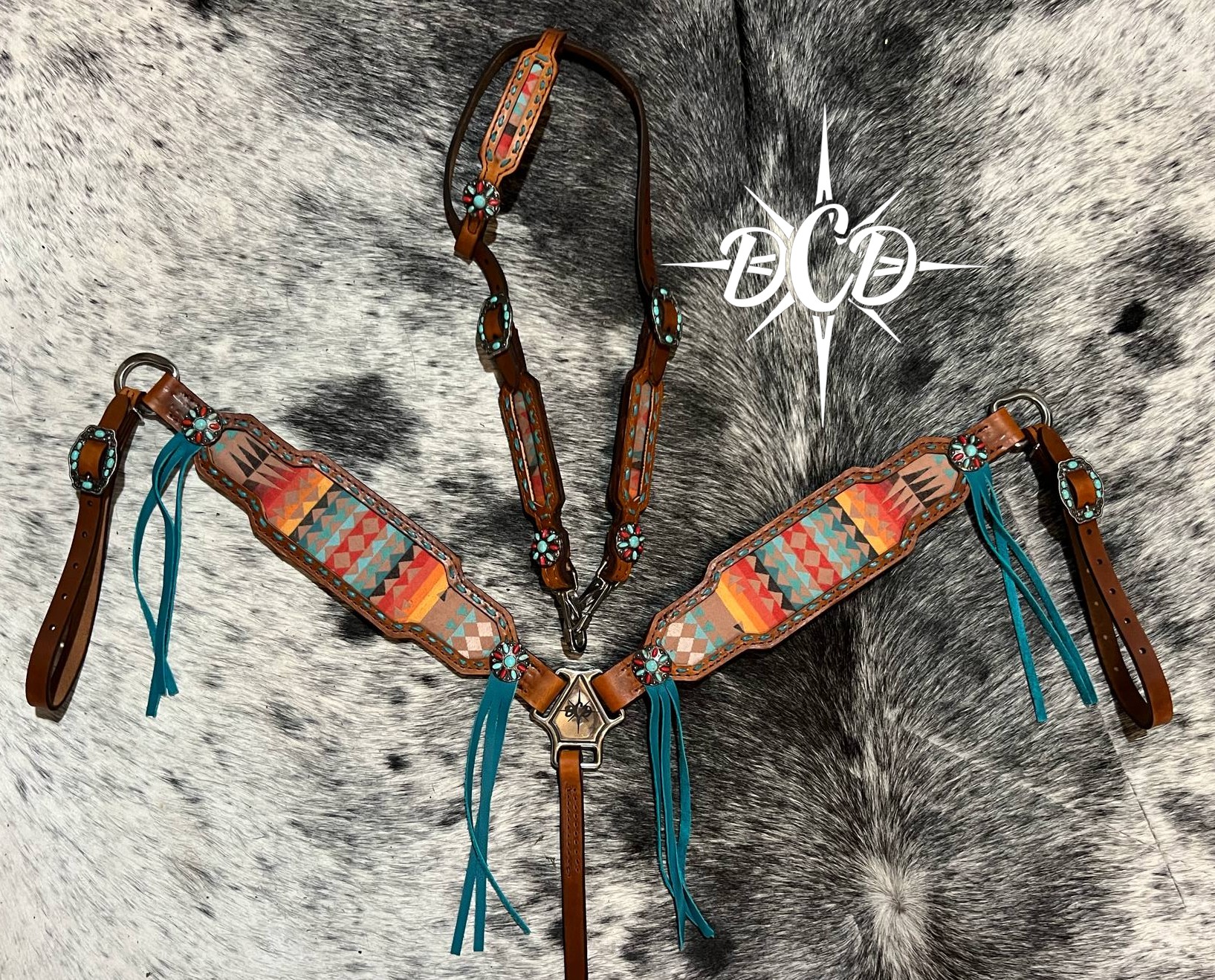 Wool Aztec Print Tack set