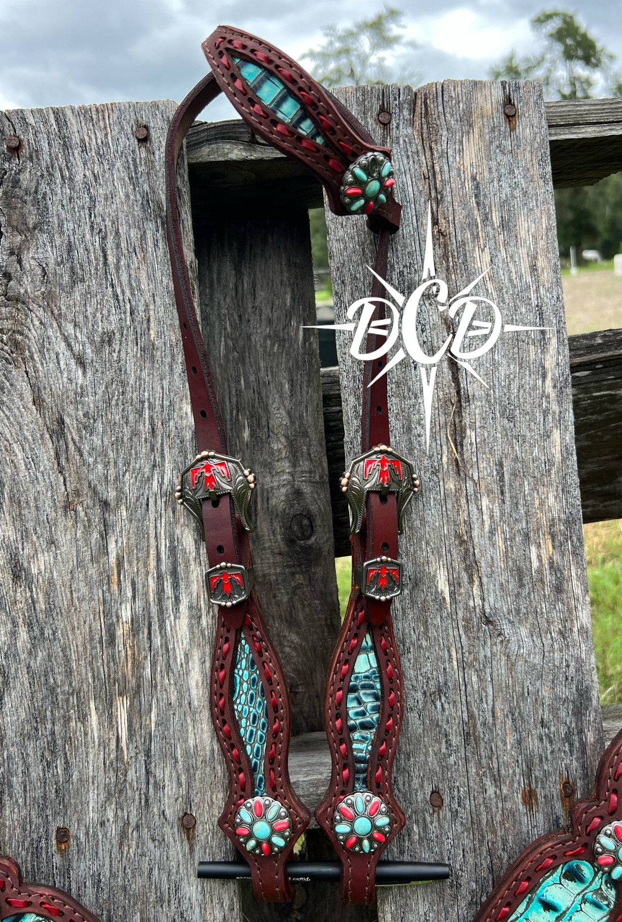 Turquoise and red Tack Set