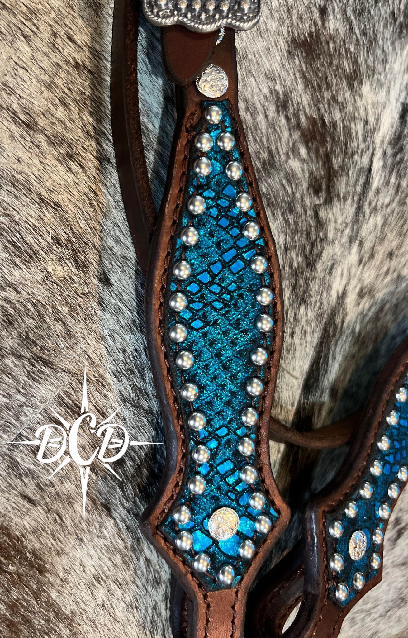 Teal Python Gladiator Spotted Tack Set***