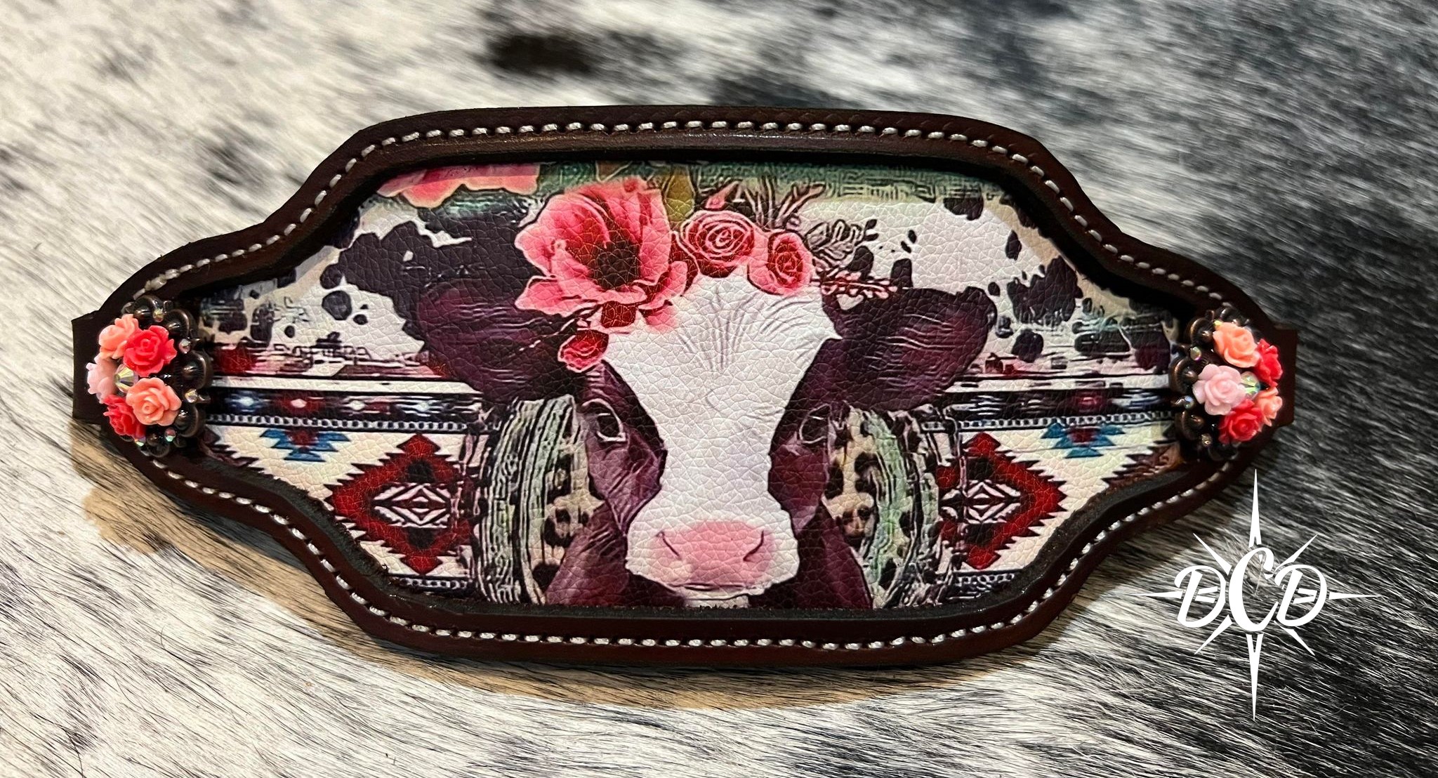 Calf Print Rose Concho Halter