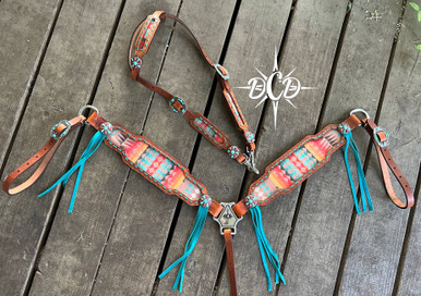 Wool Aztec Print Tack set