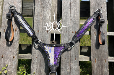 2 Face Purple Python lavender acid wash gladiator Breastcollar