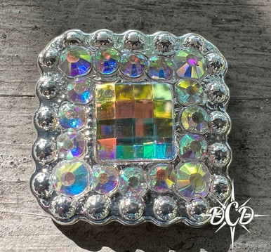 Chessboard center silver berry Concho 1