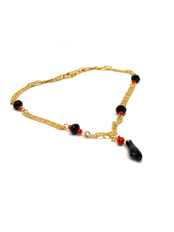 Pulcera Mano Azabache Gold Filled (pie) - Botanica Caridad