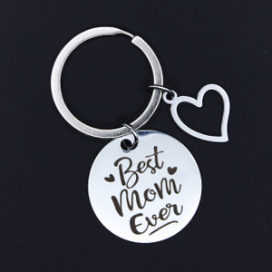1" Stainless Steel BEST MOM EVER Keychain .70 Each - Accessories Palace