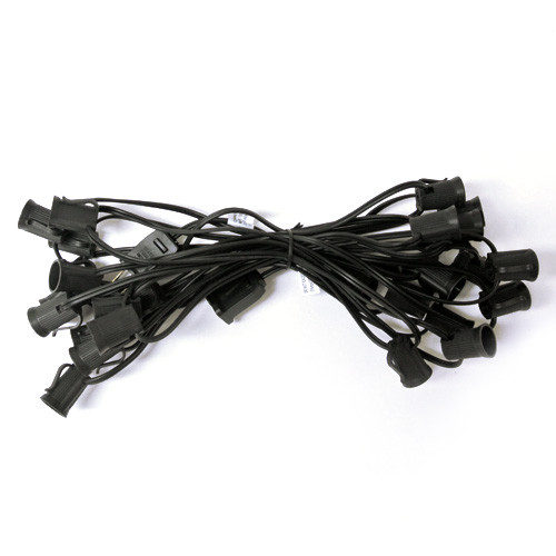 Red, White & Blue String Lights, 25' Black, G50 Patriotic Bulbs