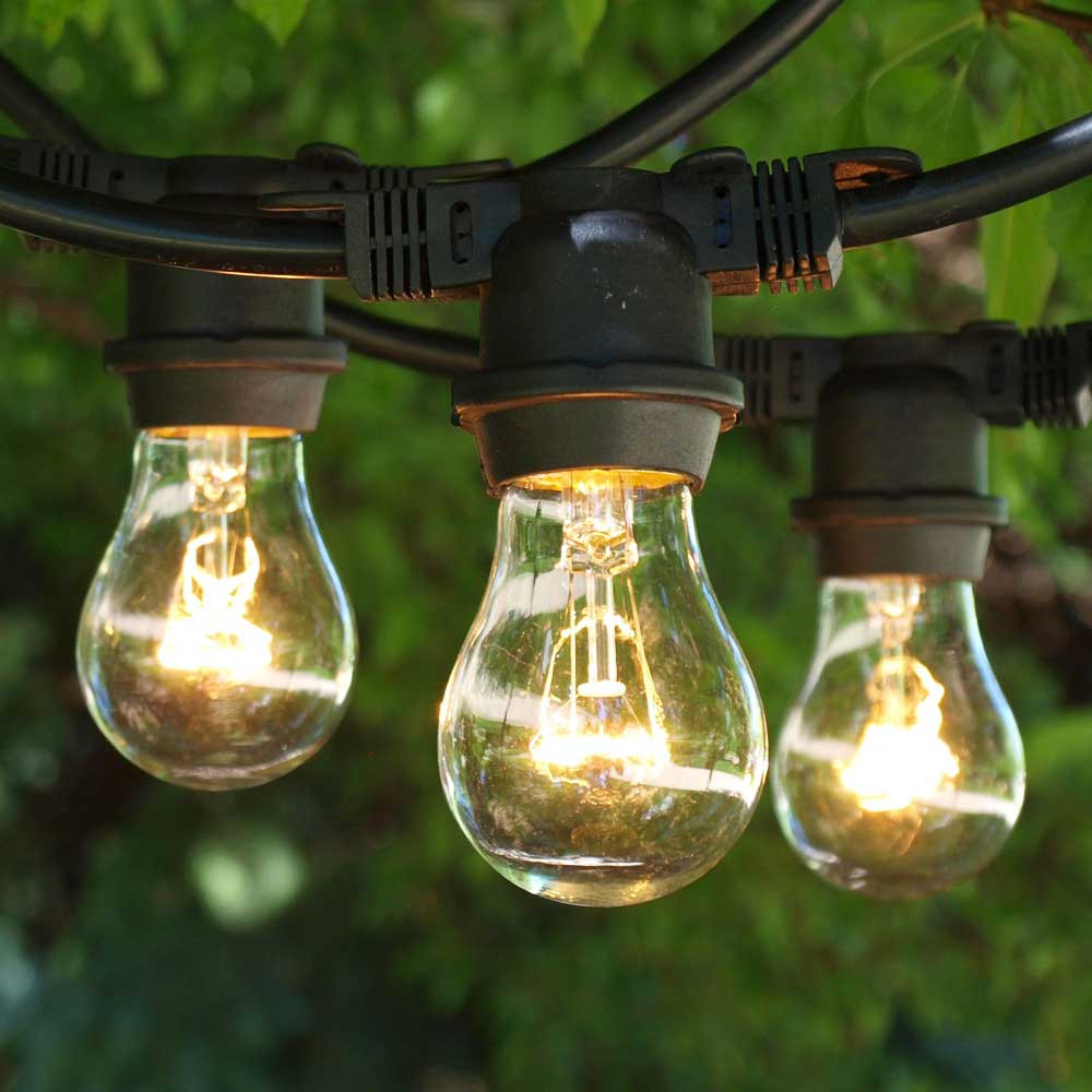 48 ft Commercial Medium Base String Lights - Black | Commercial Medium ...