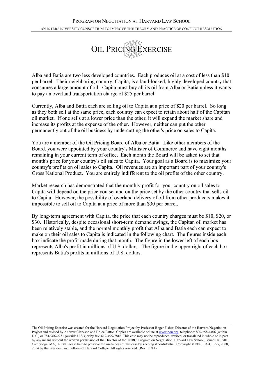 Oil Pricing | HLS Case Studies