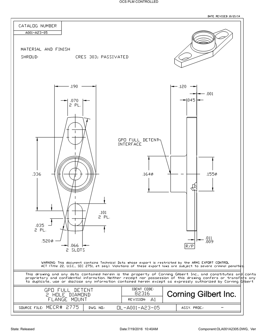Corning Gilbert GPO Connectors | HASCO Components