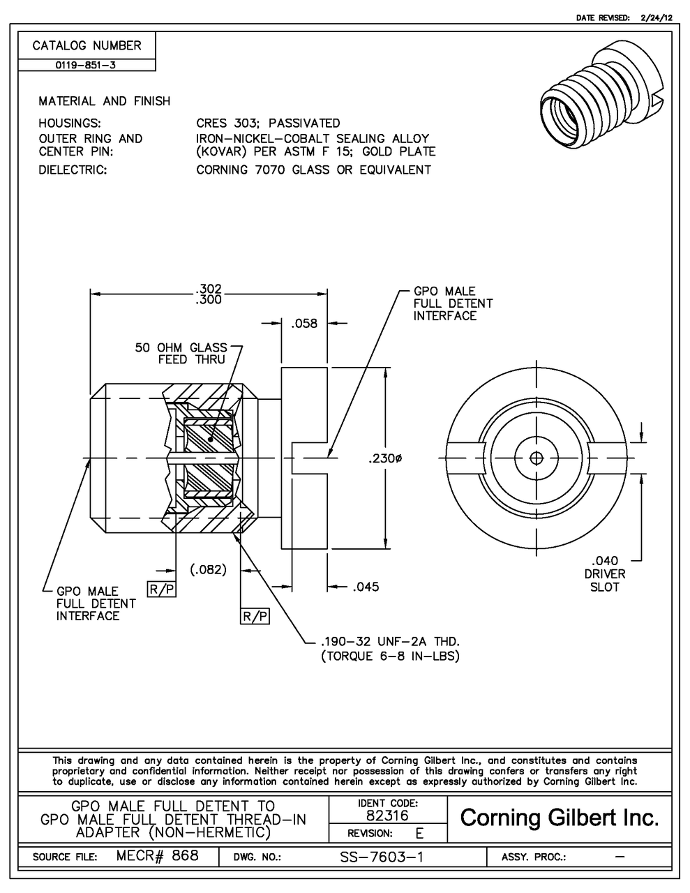 Corning Gilbert GPO Connectors | HASCO Components
