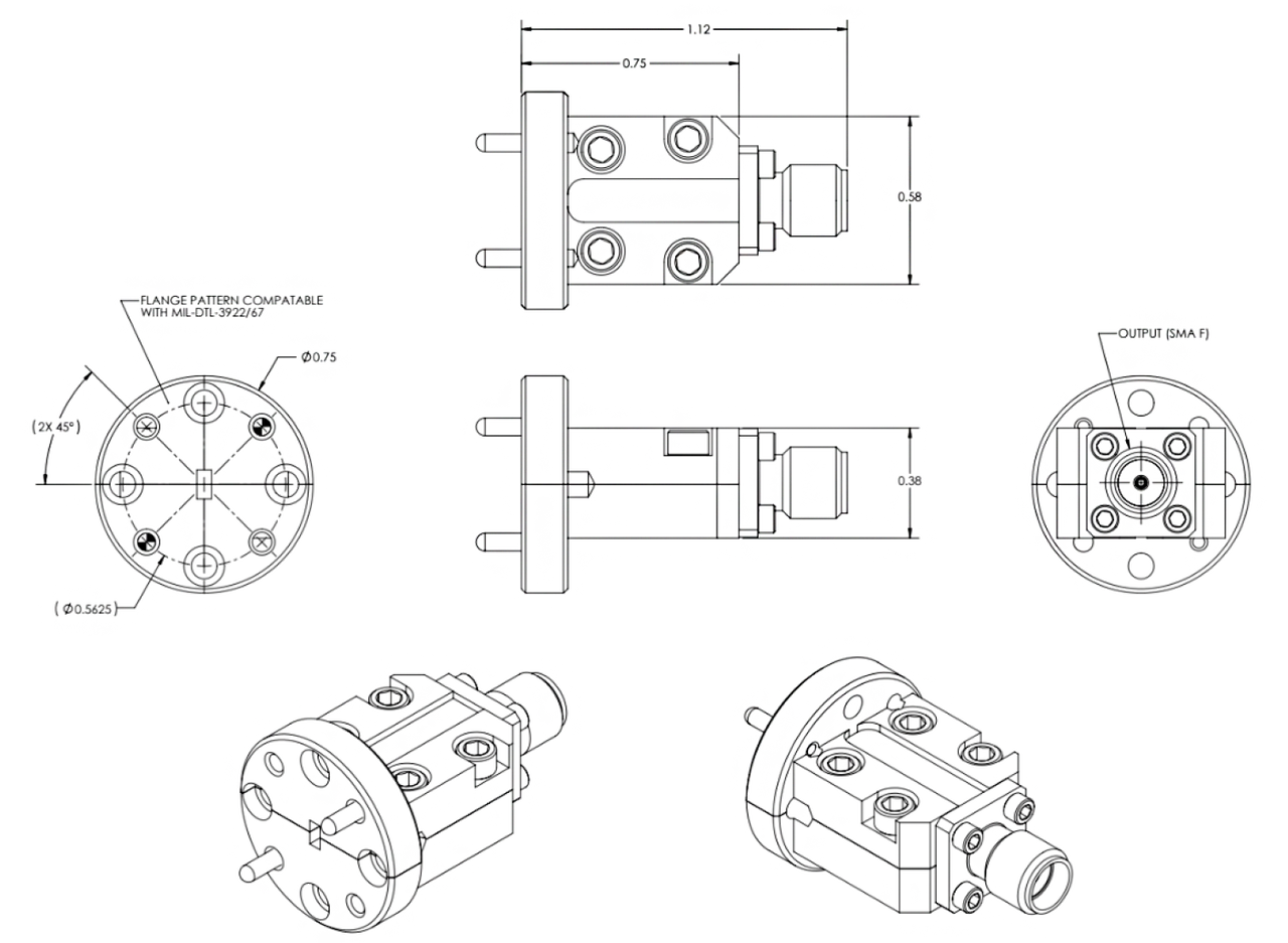 WR-10 Waveguide Detector 75 GHz to 110 GHz, HWPSD10-75110-S2