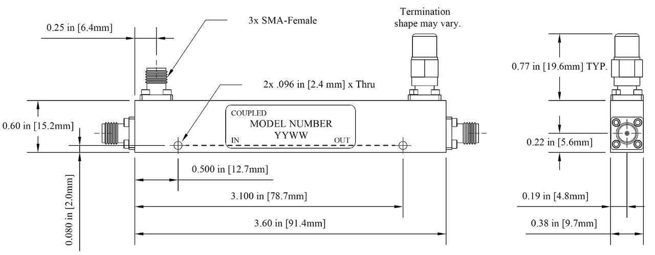 WMC-0.5-2-6dB-S | Directional Couplers