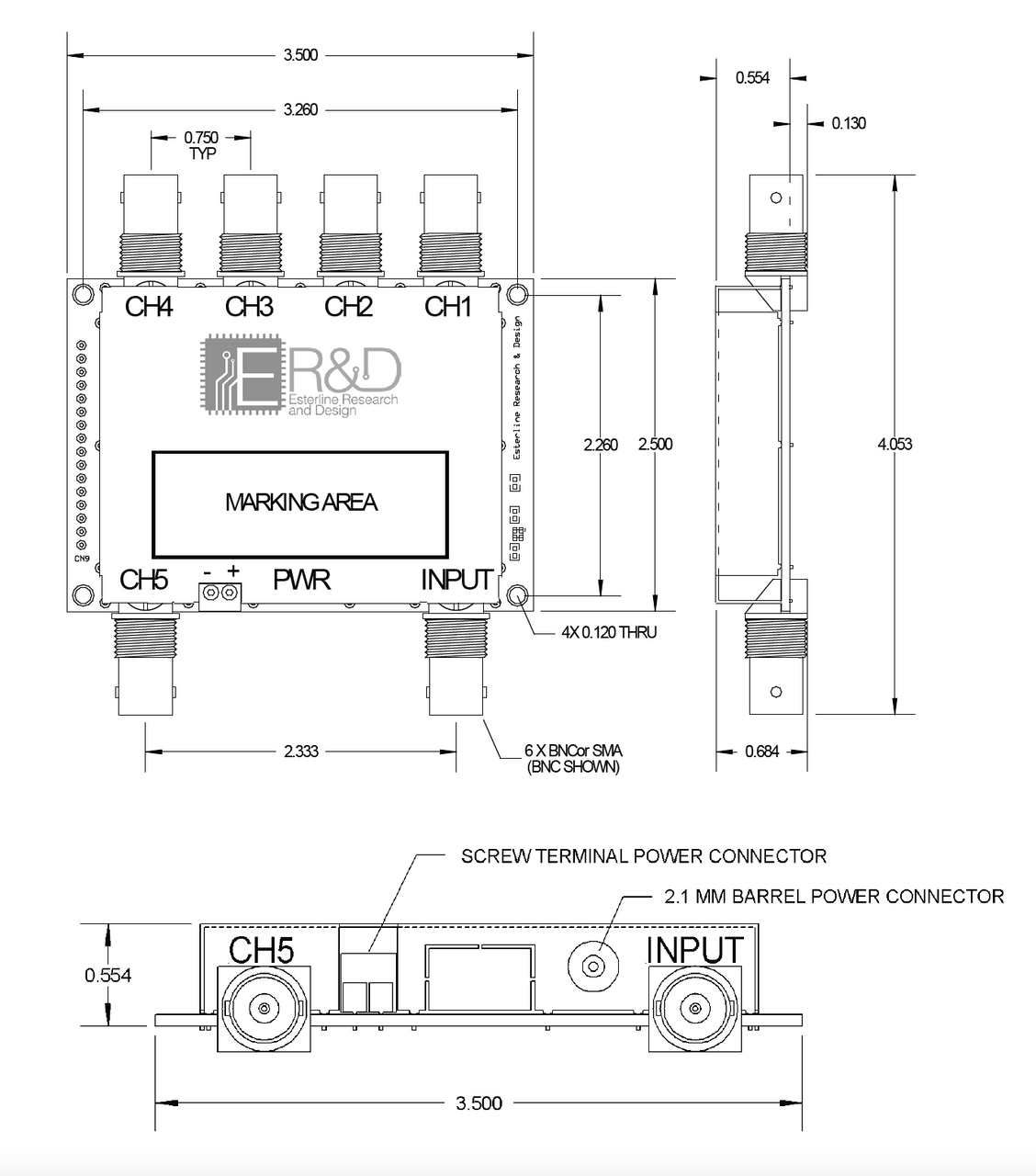 DA500-B | Wide Band Distribution Amplifier & Splitter