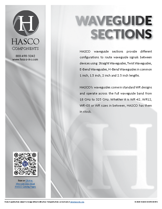 Waveguide Sections Catalog Hasco Components