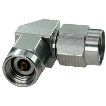 Mitered 2.4mm Male to 2.92mm Male Right Angle Adapter - 40 GHz