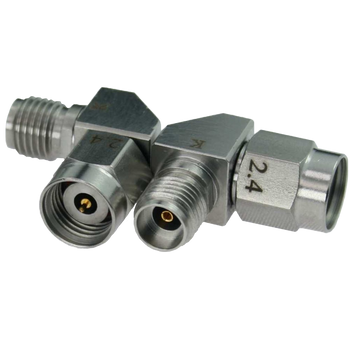 Mitered 2.4mm Male to 2.92mm Female Right Angle Adapter - 40 GHz