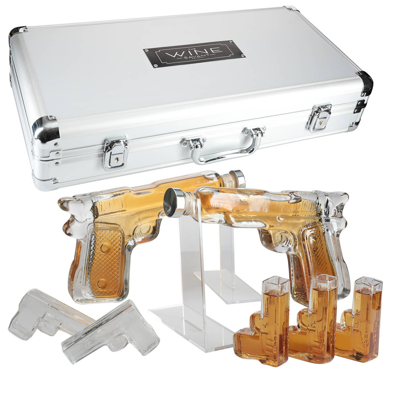 Pistol Whiskey Decanter & Shot Glasses - SARCO, Inc