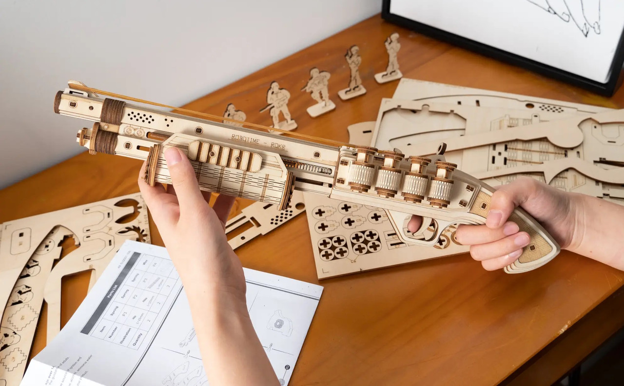 DIY 3D Puzzle - Terminator M870 Rubber Band Gun - SARCO, Inc