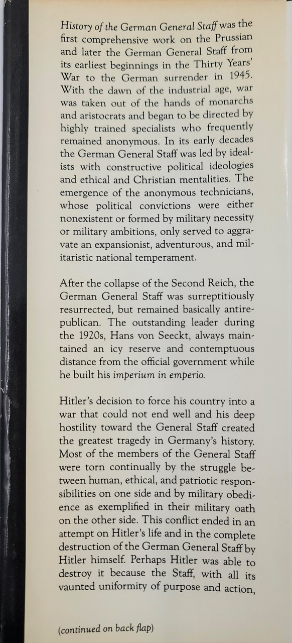 History of the German General Staff (1657-1945) (2 copies) - SARCO, Inc