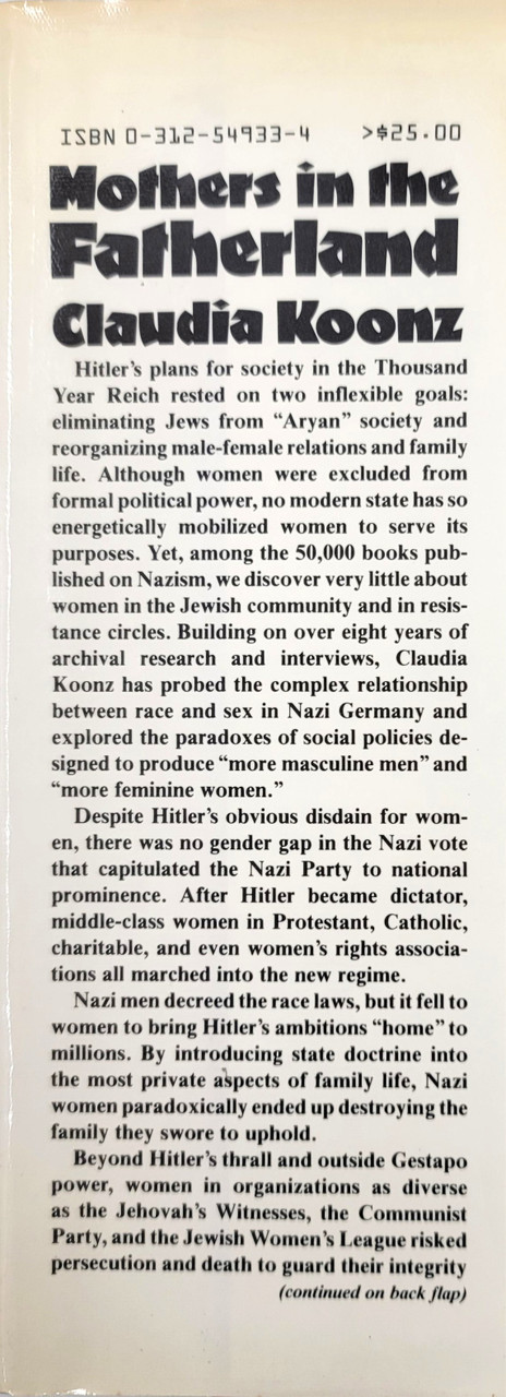 Mothers in the Fatherland, Women, the Family, and Nazi Politics - SARCO ...