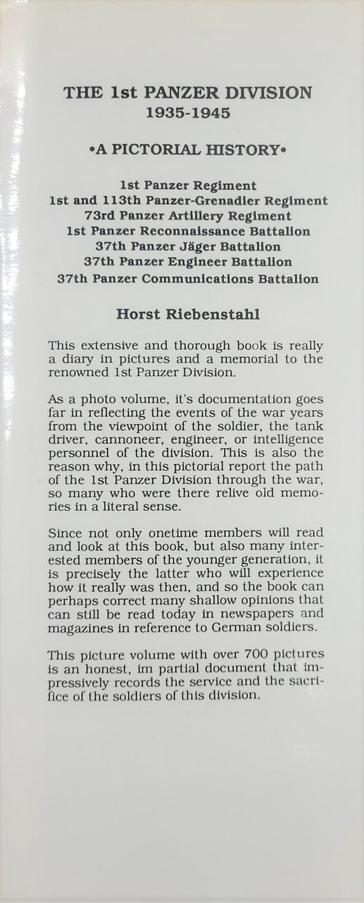 The 1st Panzer Division, 1935-1945 - SARCO, Inc