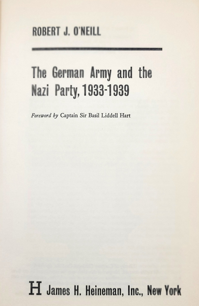 The German Army & The Nazi Party 1933-1939 - SARCO, Inc