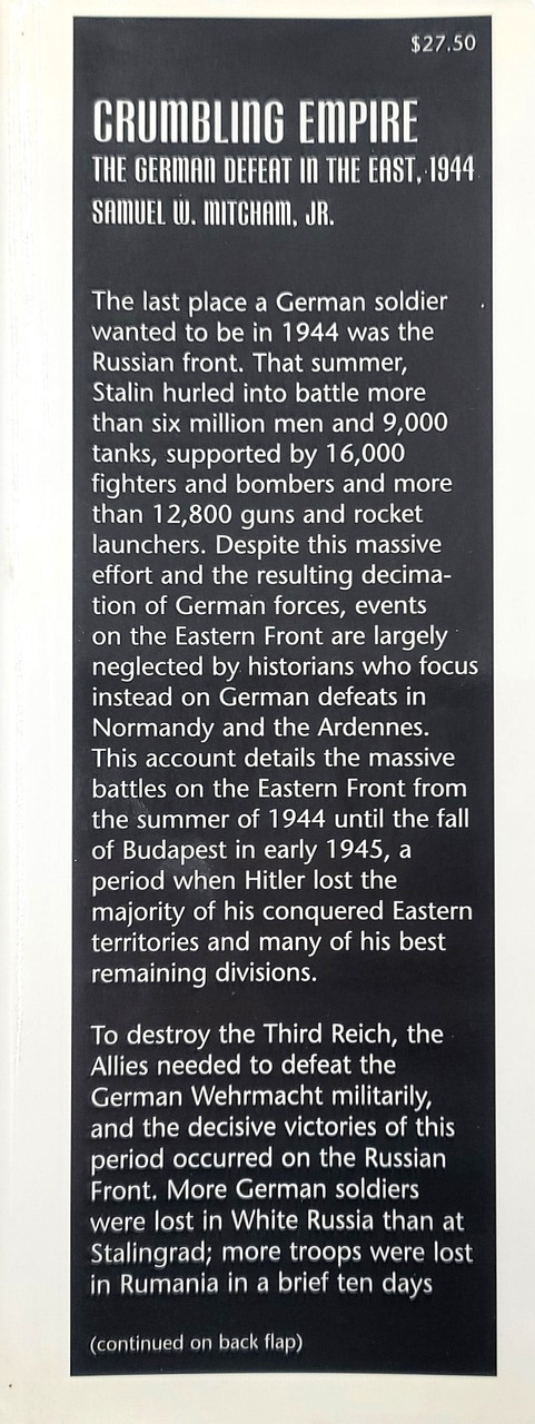 Crumbling Empire: The German Defeat in the East, 1944 - SARCO, Inc